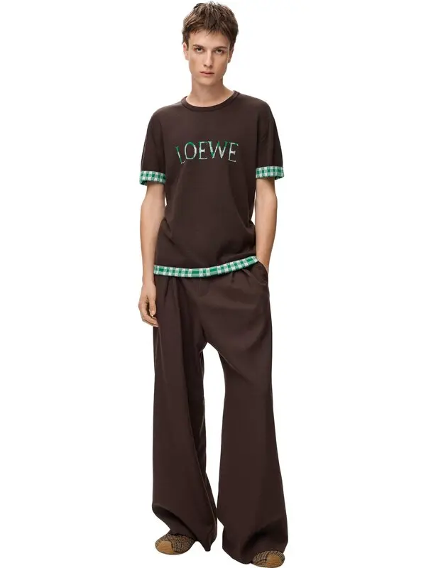 Loewe Trousers In Wool Gabardine - Brown