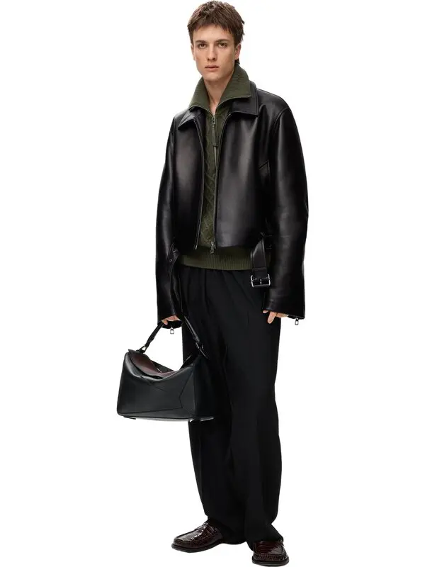 Loewe Biker Jacket In Nappa Lambskin - Black