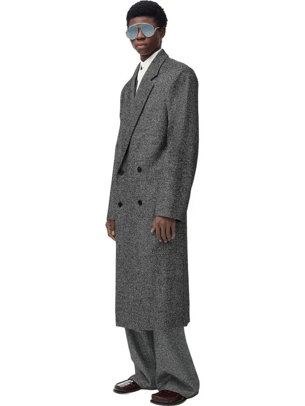 Loewe Trousers In Wool Blend - Grey Melange