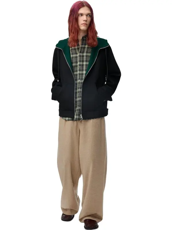 Loewe Hooded Wool And Cashmere Jacket - Black/green