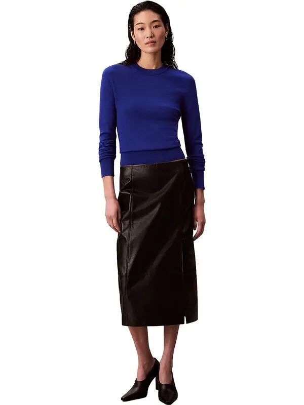 Calvin Klein Merino Blend Crewneck Sweater - Cobalt