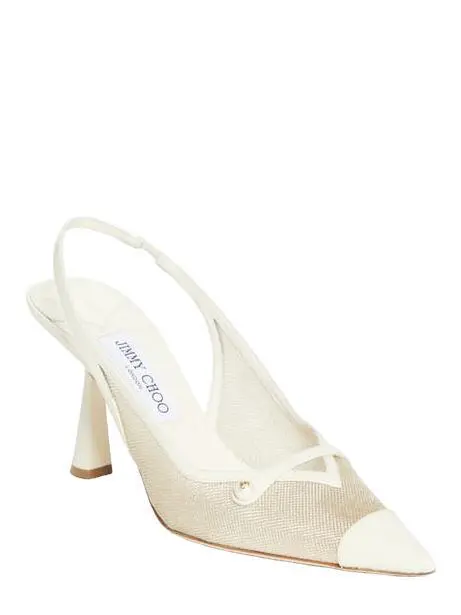 JIMMY CHOO Amita Slingback Pumps - Latte/champagne