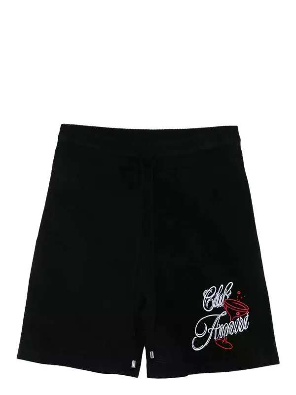 Amiri Embroidered-lettering Shorts - Black