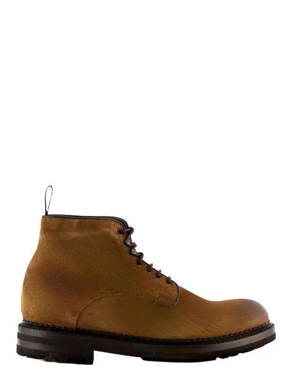 GREEN GEORGE Lace-up Round-toe Boots - Brown