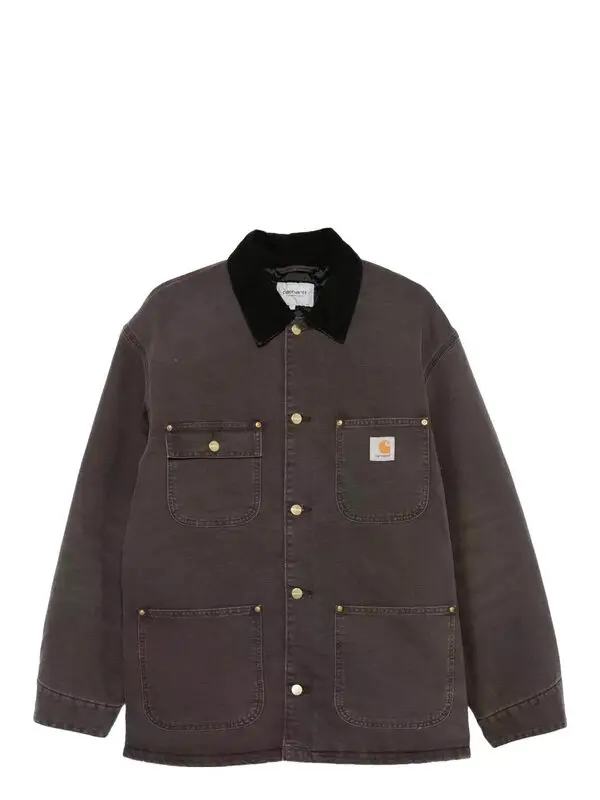 Carhartt Work In Progress Og Chore Corduroy-collar Coat - Brown