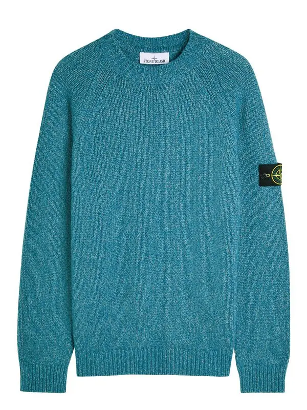 Stone Island Logo Knit Jumper - Petrol