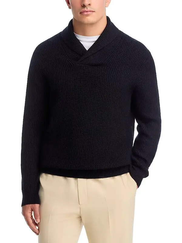 Vince Shaker Shawl Collar Sweater - Black