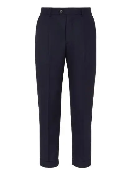 Brunello Cucinelli Leisure Fit Hopsack Trousers - Blue