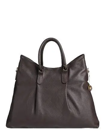 LAURA DI MAGGIO Pebbled Leather Shopper Bag - Brown