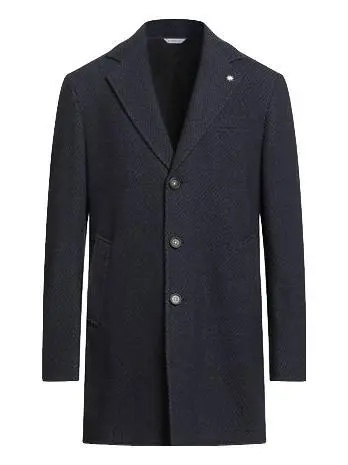 MANUEL RITZ Single-breasted Flannel Coat - Navy
