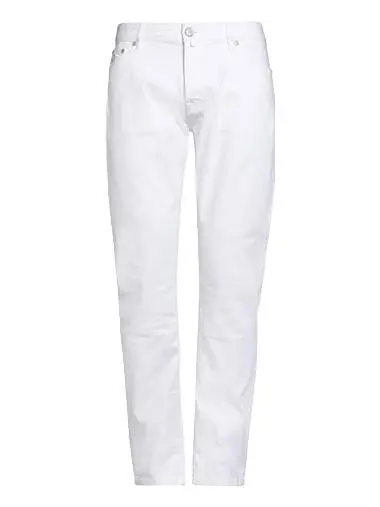 MOORER Tapered Jeans With Drawstring Waist - White