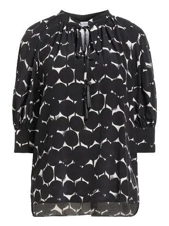 Max Mara Silk Geometric Print Top - Black
