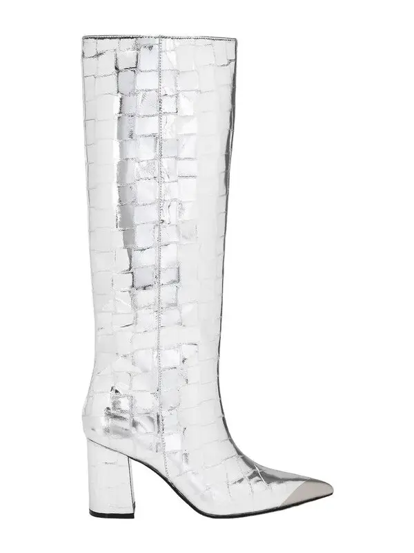 Kurt Geiger Regent Knee High Boots - Silver