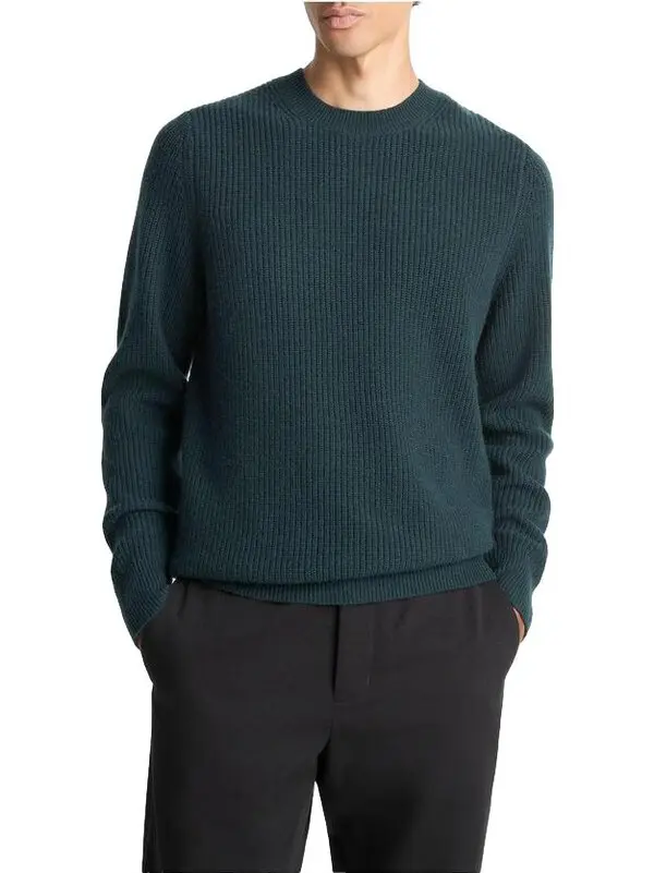 Vince Shaker Wool-cashmere Crewneck Sweater - Natural