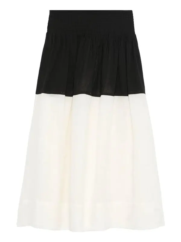 Sea A-line Two-tone Skirt - Multicolor