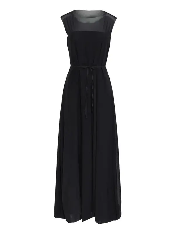 UMA | RAQUEL BLAY Semi-sheer Panel Midi Dress - Black