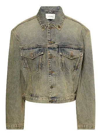 ENTIRE STUDIOS Shrunken Denim Trucker Jacket - Surface Wave