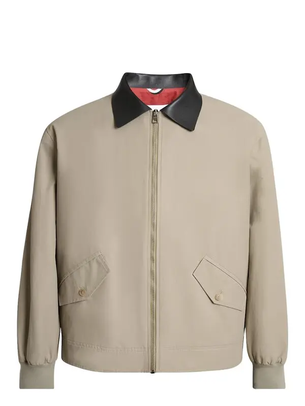 Givenchy Harrington Jacket With Leather Collar - Beige