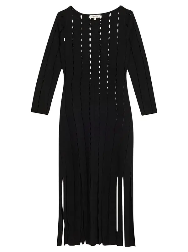 ZANKOV Gemma Bateau-neck Carwash Midi Dress - Black