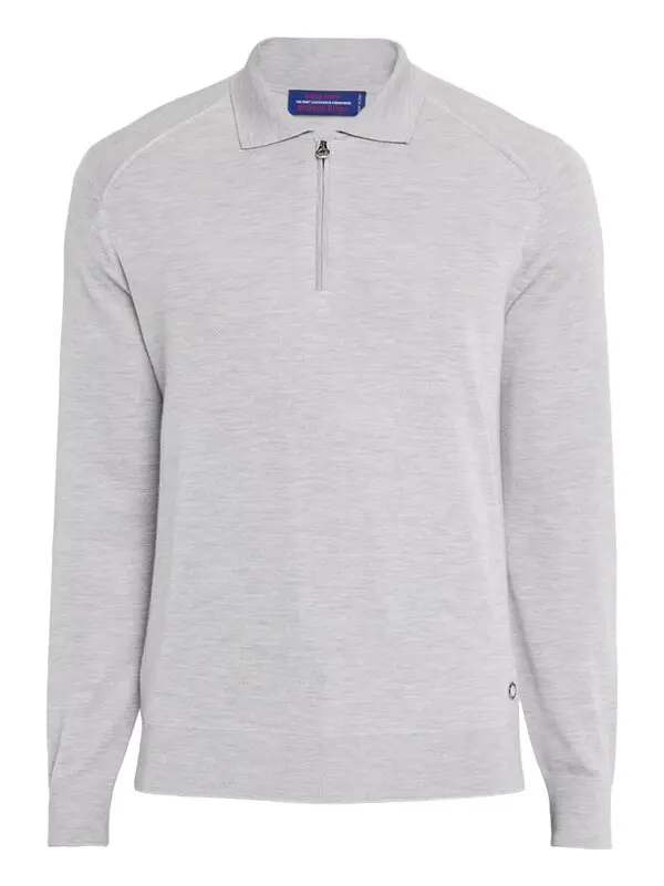 Stefano Ricci Cashmere Quarter-zip Polo Sweater - Light Grey