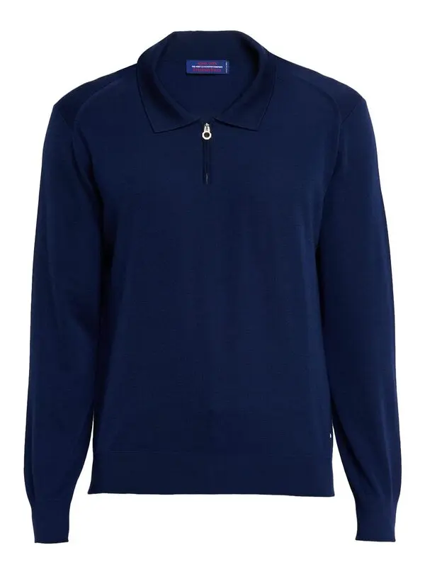 Stefano Ricci Cashmere Quarter-zip Polo Sweater - Navy