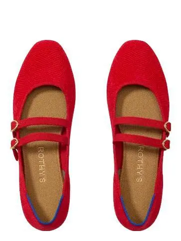 Rothy's Double Buckle Mary Jane - Revelvet Red Crisp