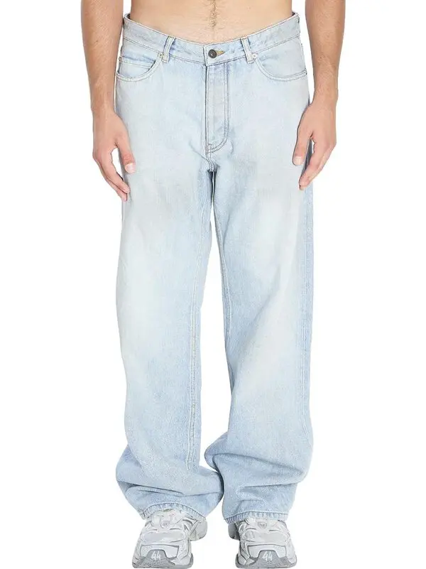 Balenciaga Distressed Relaxed Jeans - Blue