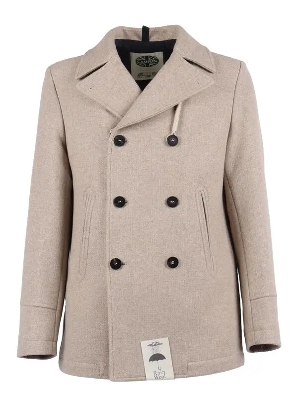 CAMPLIN Double-breasted Pea Coat - Beige
