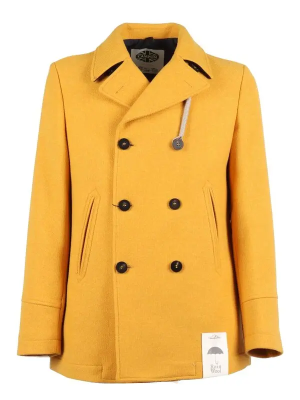 CAMPLIN Double-breasted Pea Coat - Yellow