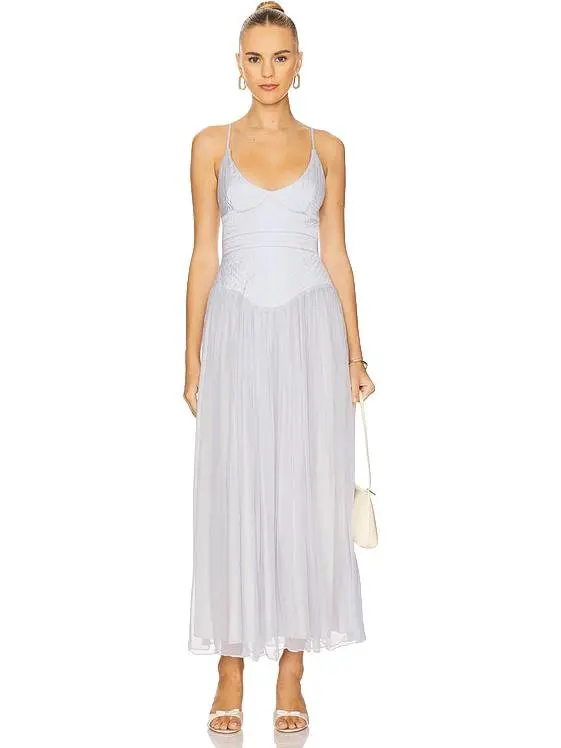 Lpa Odette Midi Dress - Dusty Blue