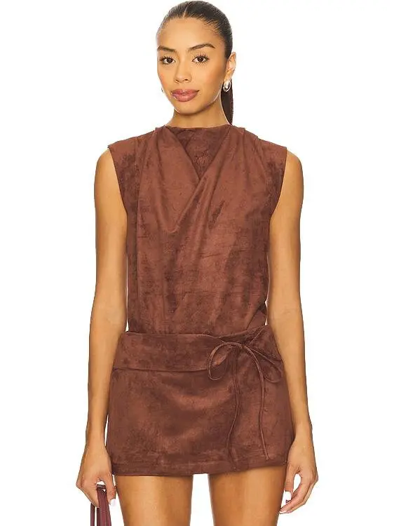 Amanda Uprichard Freya Suede Top - Cocoa