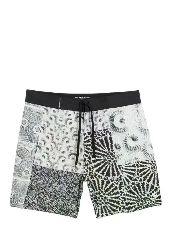 OSKLEN Floral Patchwork Shorts - White