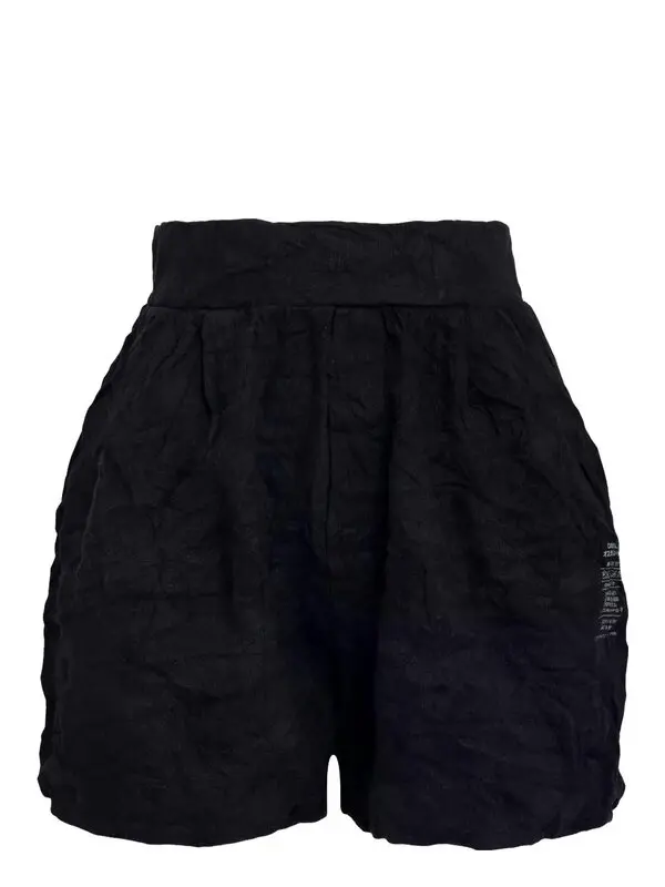 OSKLEN Pleat-detail High-waisted Shorts - Black