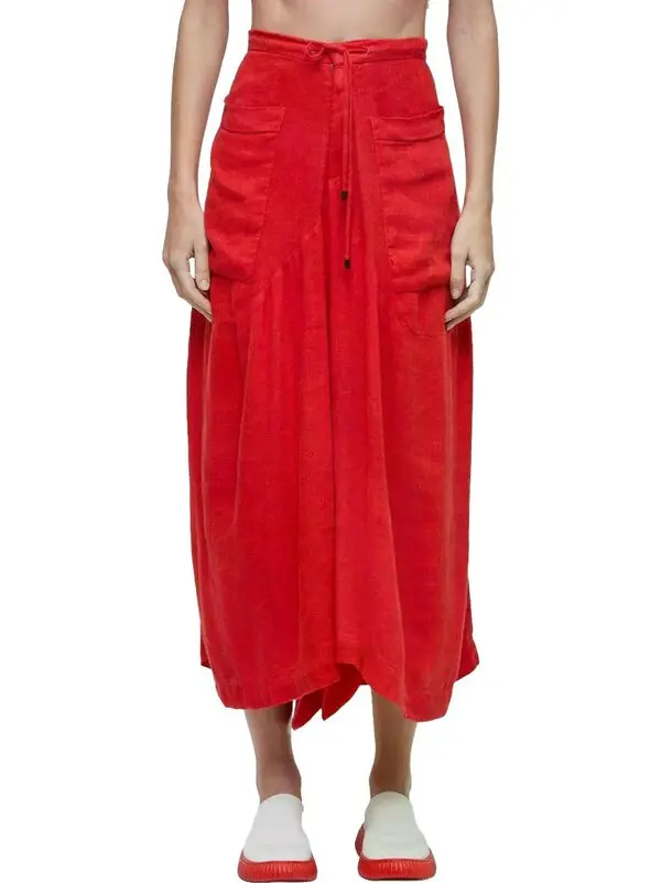 OSKLEN Ampla Drawstring Trousers - Red