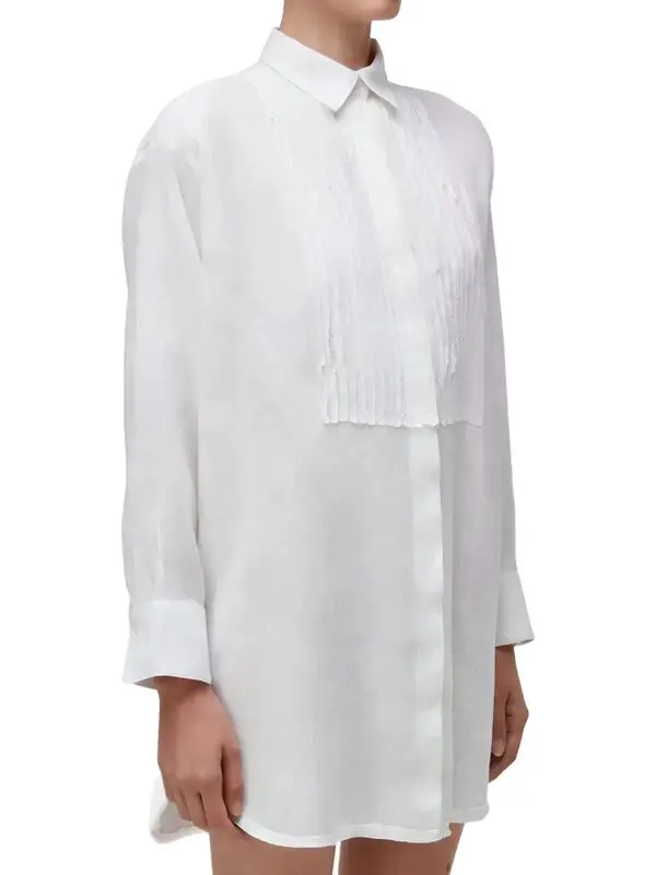 OSKLEN Pleated Shirt Mini Dress - White