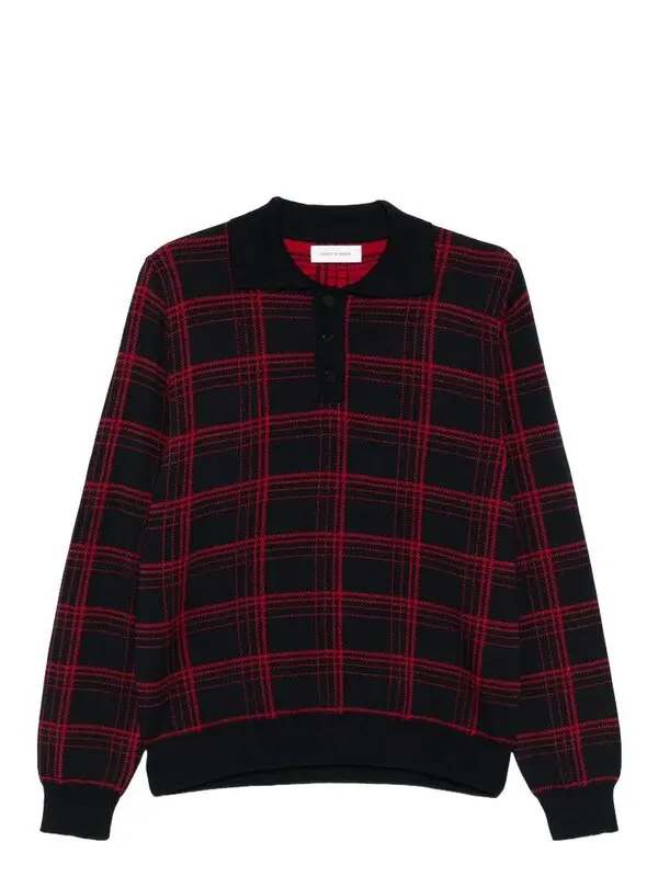 ERNEST W. BAKER Checked Polo Neck Sweater - Multicolor