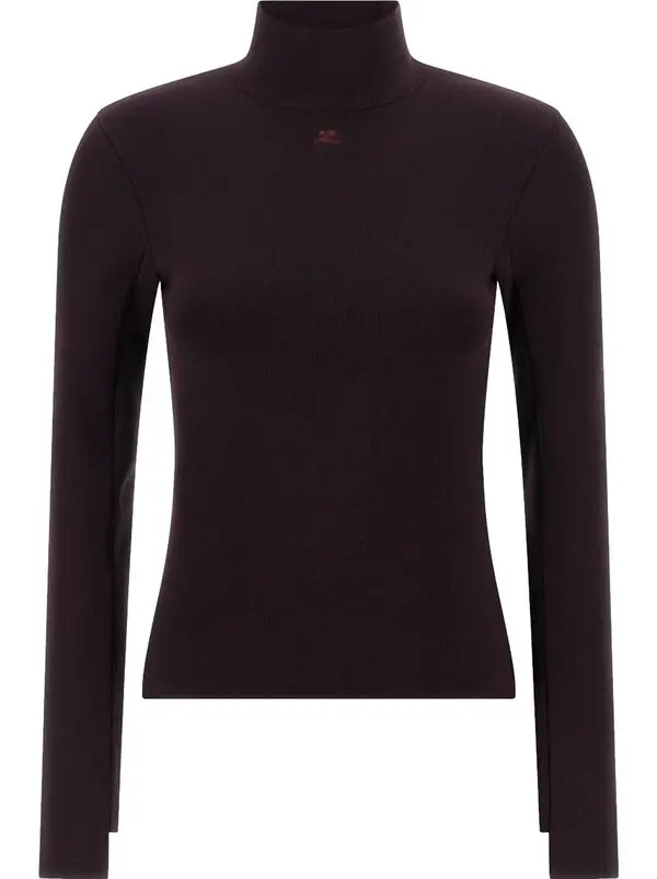 COURREGES Interlock Viscose Sweater - Red