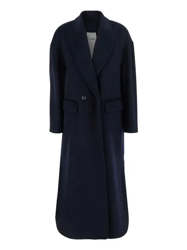 RAME Double-breasted Wool Coat With Peak Lapels - Blue