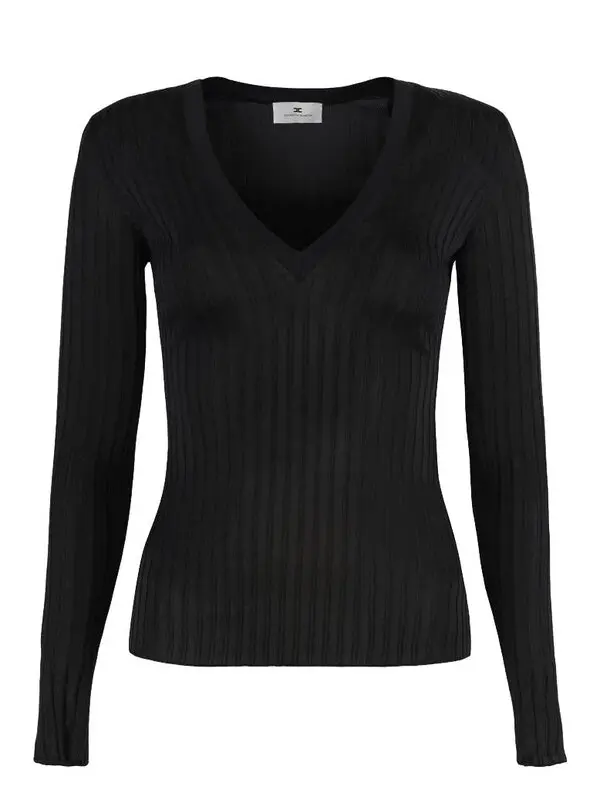 Elisabetta Franchi Long Sleeve Top - Black