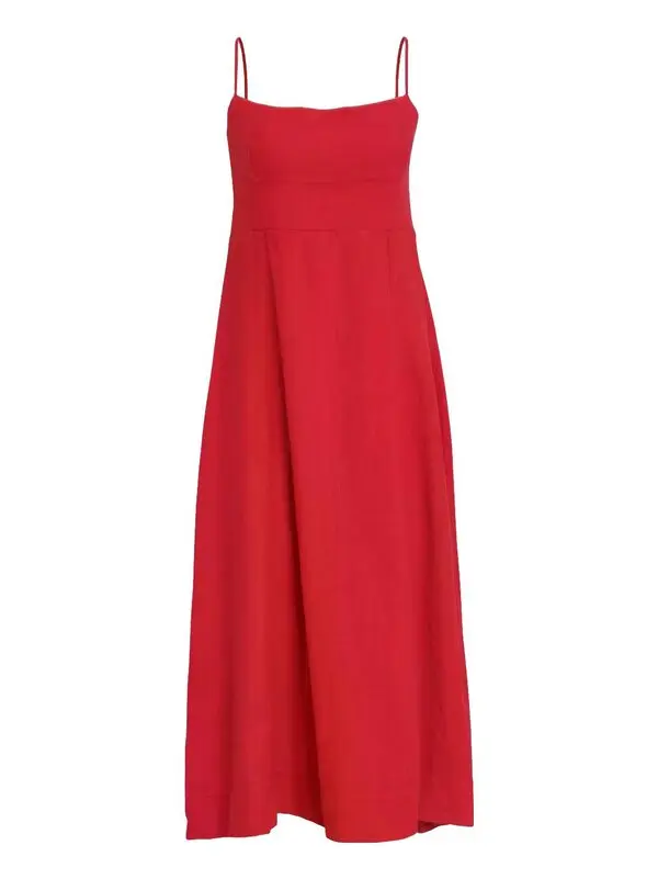 OSKLEN Linen-blend Ankle-length Dress - Red