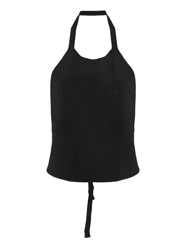 OSKLEN Open-back Halterneck Top - Black