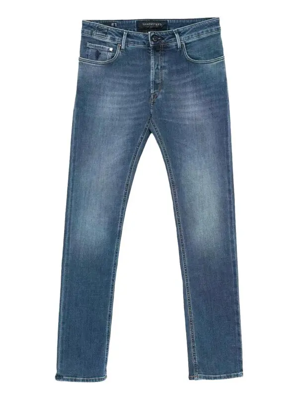 HANDPICKED Logo-patch Jeans - Blue