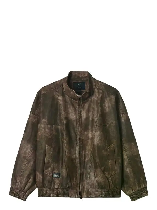FIVE CM Paneled Bomber Jacket - Brown