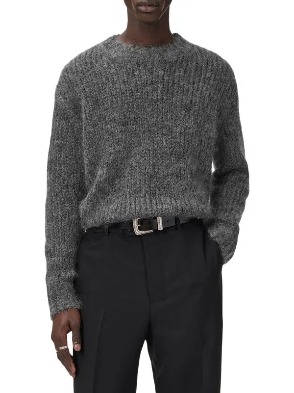 All Saints Myles Mohair And Merino Wool Sweater - Charcoal Grey