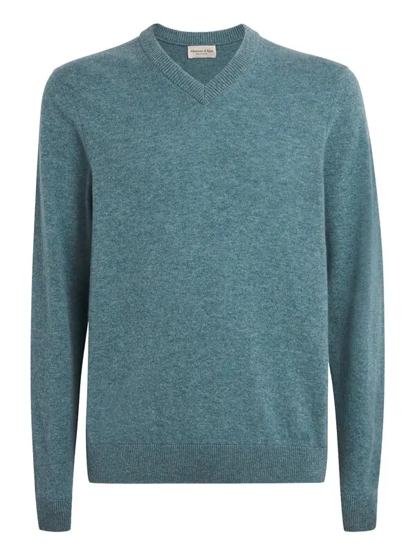 Johnstons Of Elgin Cashmere V-neck Sweater - Green