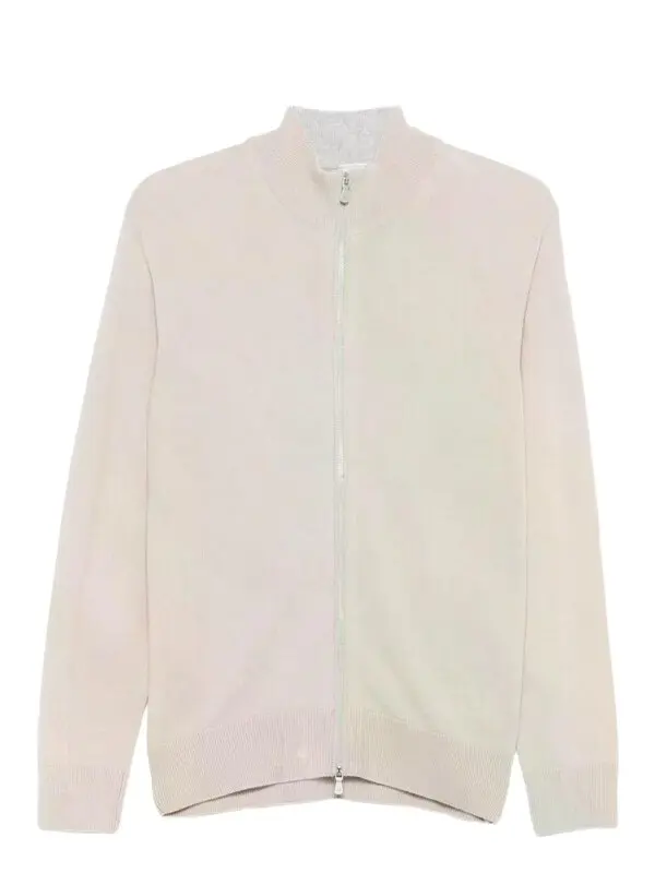 Eleventy High-neck Zip-up Cardigan - Neutrals