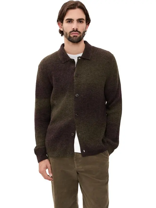 Nn07 Full Button Cardigan - Dark Army