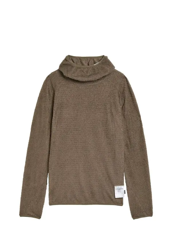 Satisfy Fuzzfleece Hooded Knit High-neck Sweatshirt - Brown