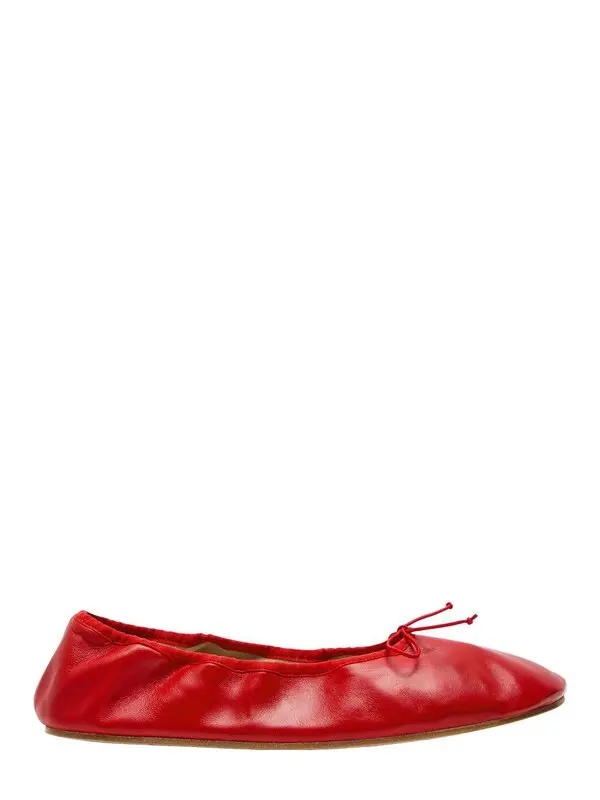 THE ROW Round Leather Ballet Flats - Red