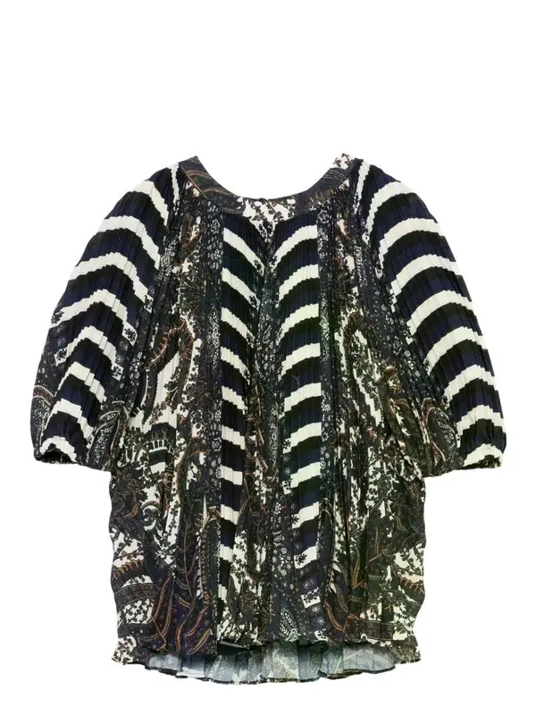 Ulla Johnson Paisley-print Pleated Top - Blue